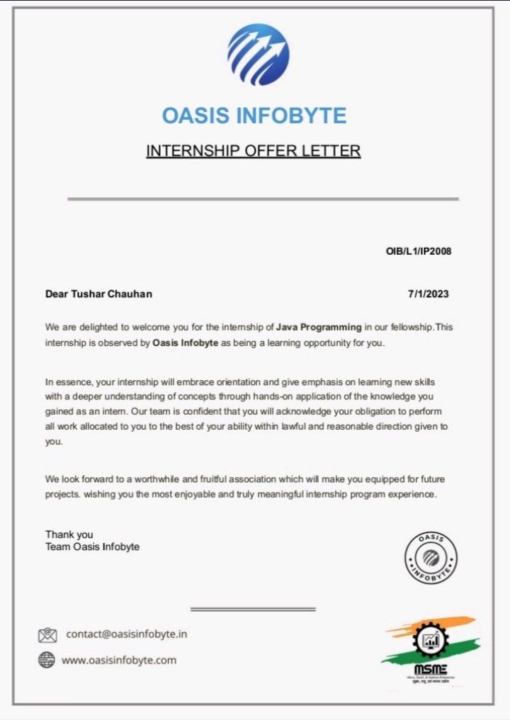 Tushar Chauhan on LinkedIn: #javaprogramming #internshipopportunity # ... Tushar Chauhan on LinkedIn: #javaprogramming #internshipopportunity # ...