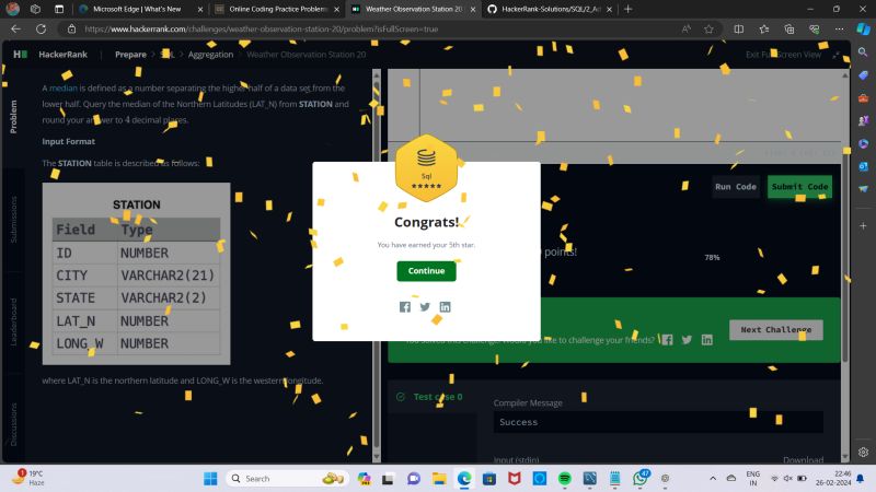 Pushpa Carpenter on LinkedIn: #sql #hackerrank #5star Pushpa Carpenter on LinkedIn: #sql #hackerrank #5star