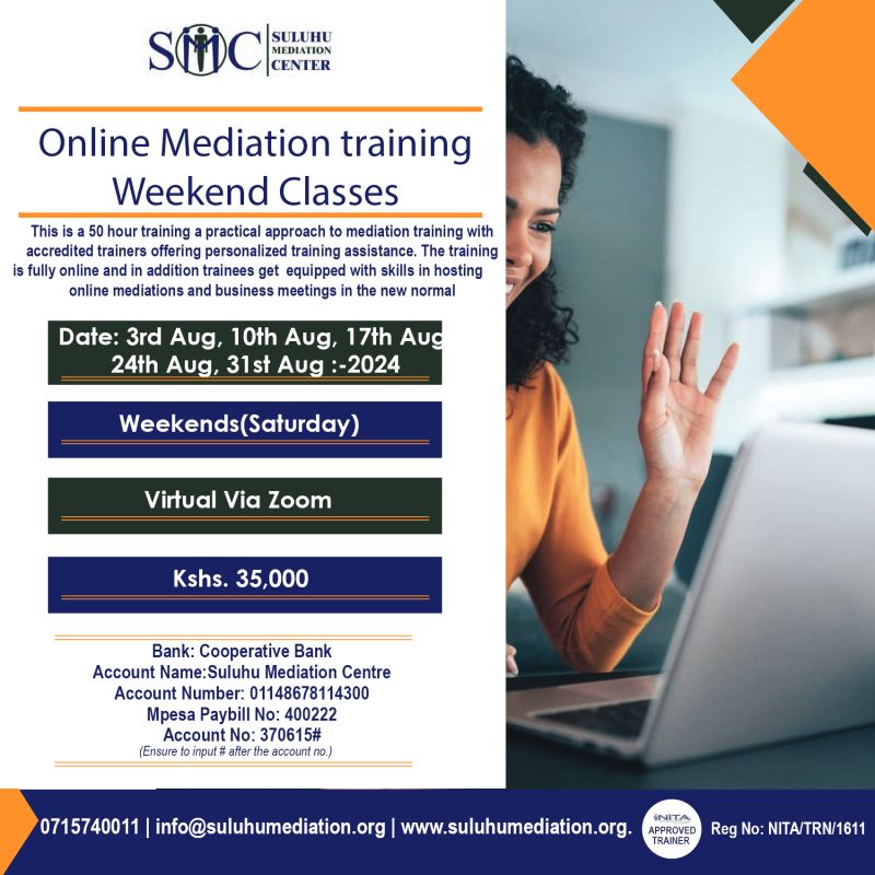 SULUHU MEDIATION on LinkedIn: 🔗 Enroll Today: Virtual Weekend Mediation ... SULUHU MEDIATION on LinkedIn: 🔗 Enroll Today: Virtual Weekend Mediation ...