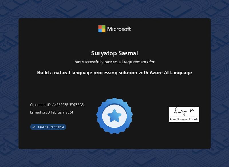 SURYATOP SASMAL on LinkedIn: I’m happy to share that I’ve obtained a ... SURYATOP SASMAL on LinkedIn: I’m happy to share that I’ve obtained a ...