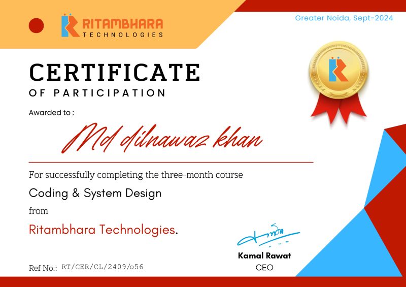 Md Dilnawaz Khan on LinkedIn: #coding #systemdesign #gratitude #learning Md Dilnawaz Khan on LinkedIn: #coding #systemdesign #gratitude #learning
