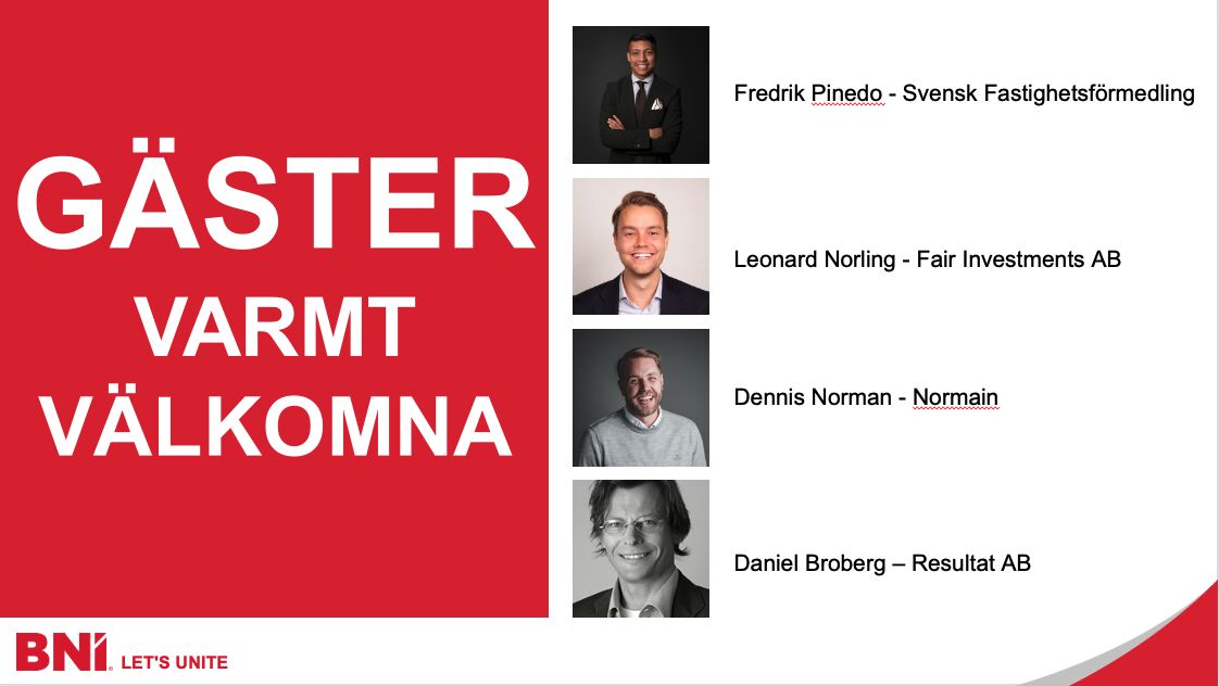 Stort tack till våra inspirerande gäster i dagens veckomöte | BNI Let's ... Stort tack till våra inspirerande gäster i dagens veckomöte | BNI Let's ...