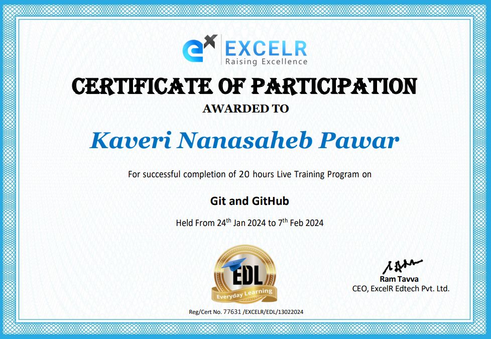 Kaveri Pawar on LinkedIn: #git #github #excelr Kaveri Pawar on LinkedIn: #git #github #excelr