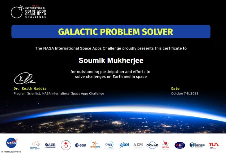 Soumik Mukherjee on LinkedIn: #nasaspaceappschallenge #nasa Soumik Mukherjee on LinkedIn: #nasaspaceappschallenge #nasa