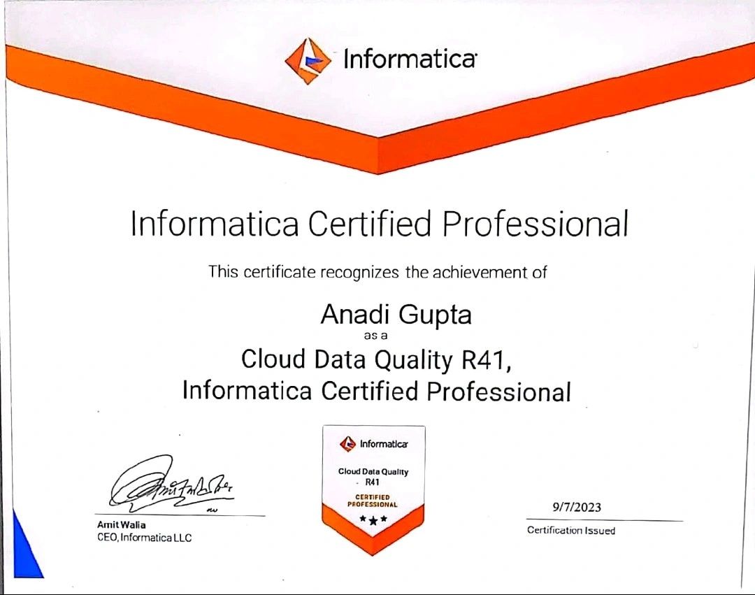 #informaticauniversity #cdq #iics | Anadi Gupta | 16 comments #informaticauniversity #cdq #iics | Anadi Gupta | 16 comments