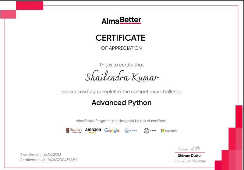 Shailendra Kumar on LinkedIn: #pythoncertification #advancedpython # ... Shailendra Kumar on LinkedIn: #pythoncertification #advancedpython # ...