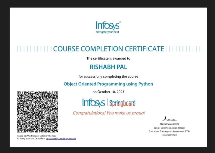 Rishabh Pal on LinkedIn: Object Oriented Programming using Python Rishabh Pal on LinkedIn: Object Oriented Programming using Python