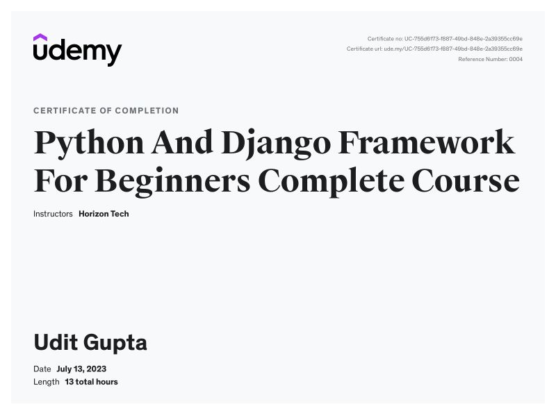 Udit Gupta on LinkedIn: #python #django #webdevelopment # ... Udit Gupta on LinkedIn: #python #django #webdevelopment # ...