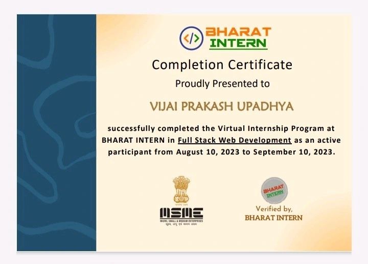 Vijai prakash Upadhya on LinkedIn: #connections #bharatintern # ... Vijai prakash Upadhya on LinkedIn: #connections #bharatintern # ...