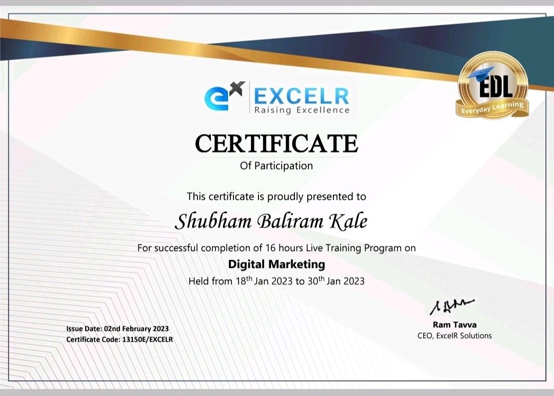 Shubham Kale on LinkedIn: Successfully Completed Shubham Kale on LinkedIn: Successfully Completed