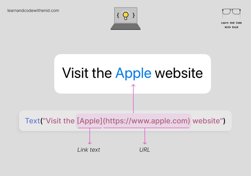 Learn And Code With Enid on LinkedIn: SwiftUI Tip💡 Easily add links ... Learn And Code With Enid on LinkedIn: SwiftUI Tip💡 Easily add links ...