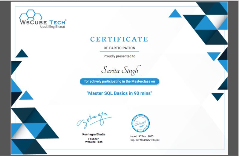 #sql #learning #masterclass #wscubetech #continuouslearning #dataskills ... #sql #learning #masterclass #wscubetech #continuouslearning #dataskills ...