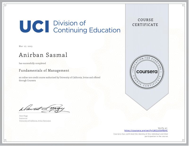#management #coursera #certification | Anirban Sasmal #management #coursera #certification | Anirban Sasmal