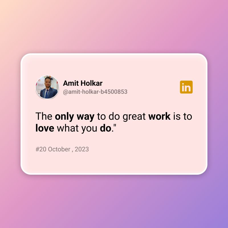 Amit Holkar on LinkedIn: Always do your best! Amit Holkar on LinkedIn: Always do your best!