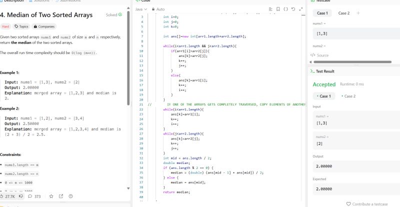 Resolved LeetCode problem using O(log (m+n)) | Yuvraj Singh posted on ... Resolved LeetCode problem using O(log (m+n)) | Yuvraj Singh posted on ...
