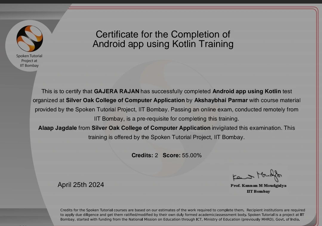 Rajan Gajera on LinkedIn: Complete Android app using kotlin training by ... Rajan Gajera on LinkedIn: Complete Android app using kotlin training by ...