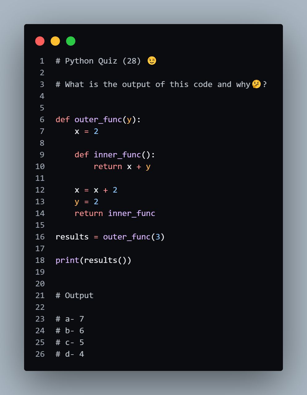 Mahmoud EL-kariouny on LinkedIn: #pythonquiz #python #pythondeveloper # ... Mahmoud EL-kariouny on LinkedIn: #pythonquiz #python #pythondeveloper # ...