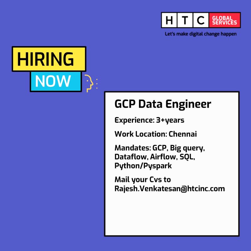 Rajesh v on LinkedIn: #gcp #dataengineer #jobopening #joinourteam Rajesh v on LinkedIn: #gcp #dataengineer #jobopening #joinourteam