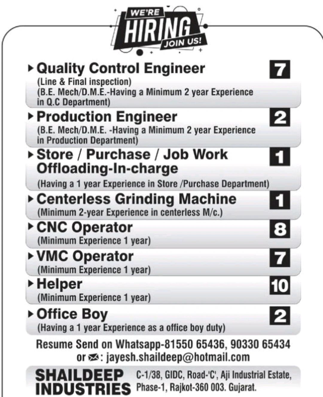 Sunshine Job Wala on LinkedIn: #jobalert Sunshine Job Wala on LinkedIn: #jobalert