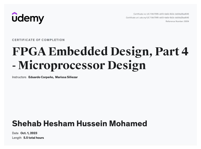 I am happy to announce that I have completed the FPGA Embedded Design ... I am happy to announce that I have completed the FPGA Embedded Design ...