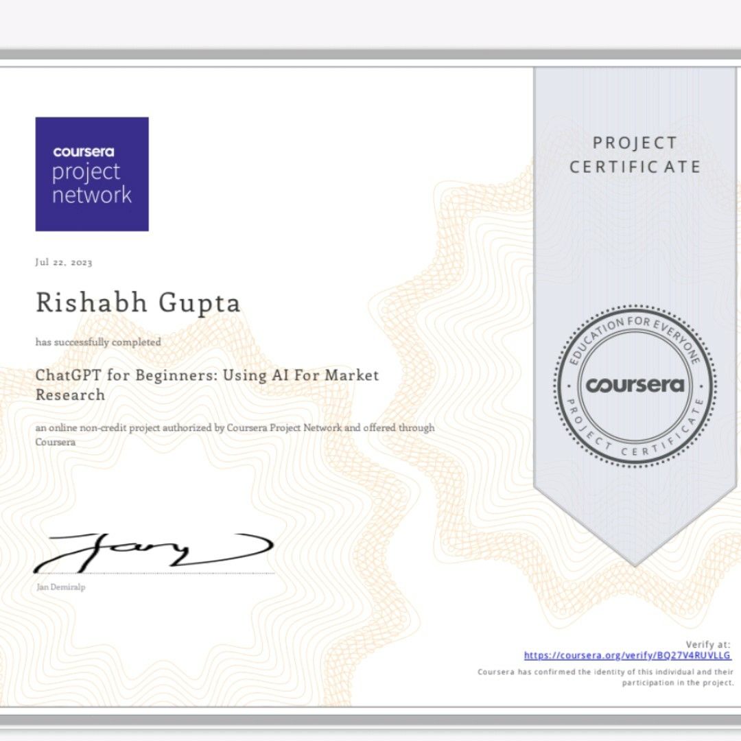 #aiformarketresearch #chatgpt #coursera | CS Rishabh Gupta #aiformarketresearch #chatgpt #coursera | CS Rishabh Gupta