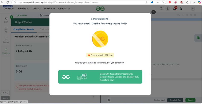 #gfg160 #geekstreak2024 #codingjourney #dsa #learningneverstop ... #gfg160 #geekstreak2024 #codingjourney #dsa #learningneverstop ...