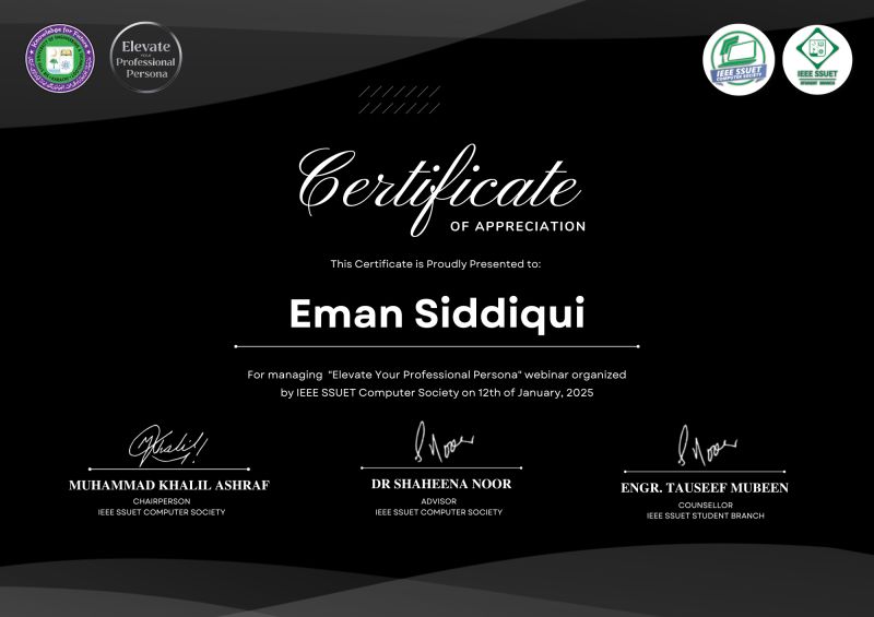 Eman Siddiqui on LinkedIn: #professionaldevelopment #ieee #ieeecs # ... Eman Siddiqui on LinkedIn: #professionaldevelopment #ieee #ieeecs # ...