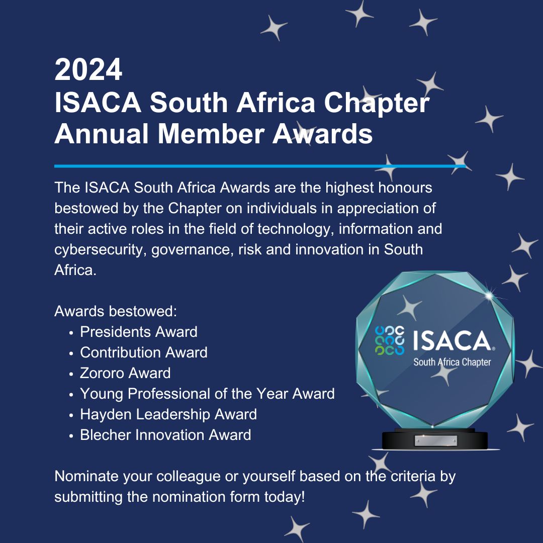 ISACA South Africa Chapter on LinkedIn: #isacasa #memberawards2024 # ... ISACA South Africa Chapter on LinkedIn: #isacasa #memberawards2024 # ...