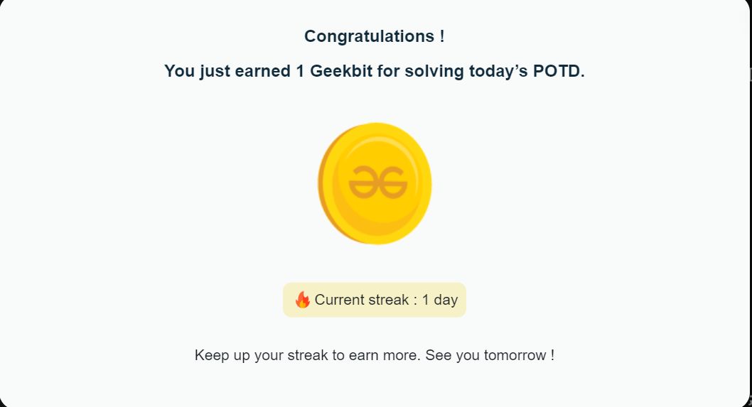 Day 1 of #100DaysOfCode: Solved GeeksforGeeks problem | Ganesh Shete ... Day 1 of #100DaysOfCode: Solved GeeksforGeeks problem | Ganesh Shete ...