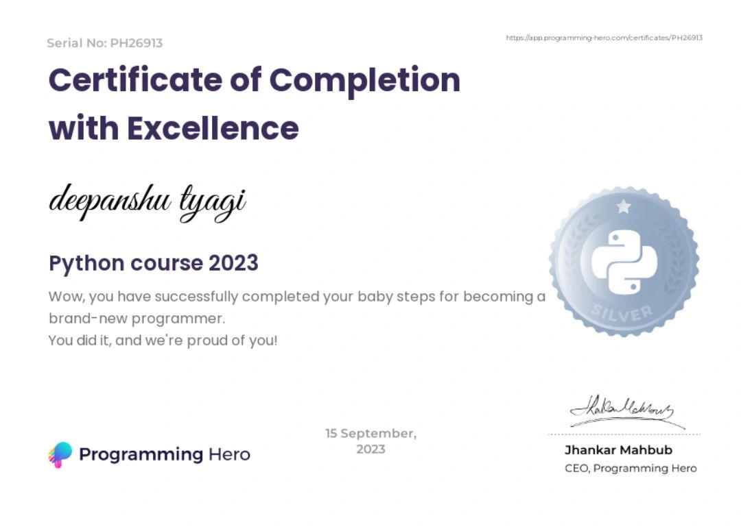 Deepanshu Tyagi on LinkedIn: #programminghero #programming #coding Deepanshu Tyagi on LinkedIn: #programminghero #programming #coding