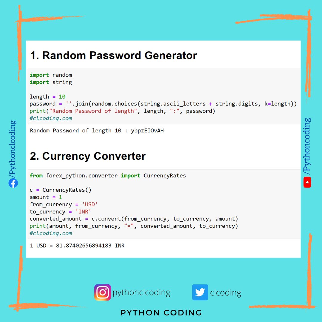 Python Coding on LinkedIn: 5 Mini Python Projects using library 🧵: 1 ... Python Coding on LinkedIn: 5 Mini Python Projects using library 🧵: 1 ...