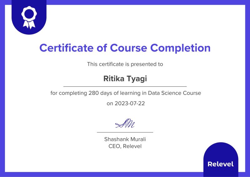 Ritika Tyagi on LinkedIn: #datascience Ritika Tyagi on LinkedIn: #datascience