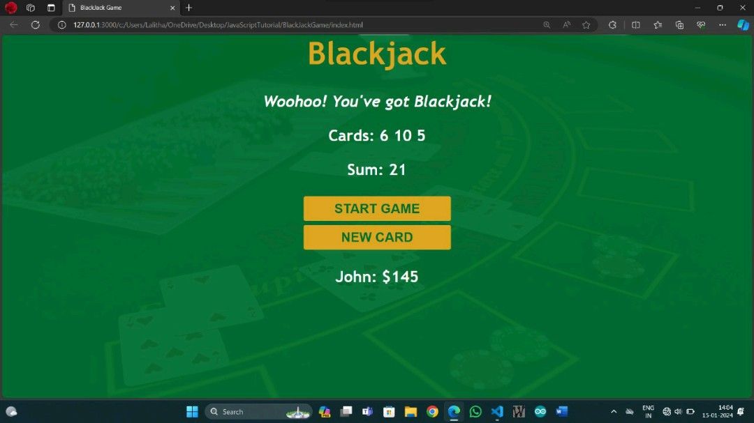 Lalitha Kalle on LinkedIn: #javascript #html #css #blackjackgame # ... Lalitha Kalle on LinkedIn: #javascript #html #css #blackjackgame # ...