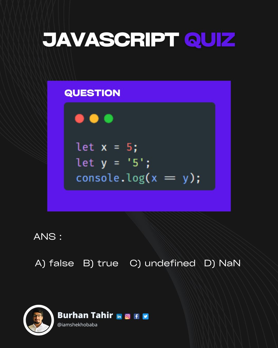 Burhan Tahir on LinkedIn: #javascript #codingchallenge #javascriptquiz ... Burhan Tahir on LinkedIn: #javascript #codingchallenge #javascriptquiz ...