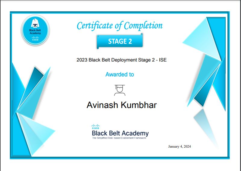 Avinash Kumbhar on LinkedIn: #ciscosecurity #cisco #ise #blackbeltstage2 Avinash Kumbhar on LinkedIn: #ciscosecurity #cisco #ise #blackbeltstage2