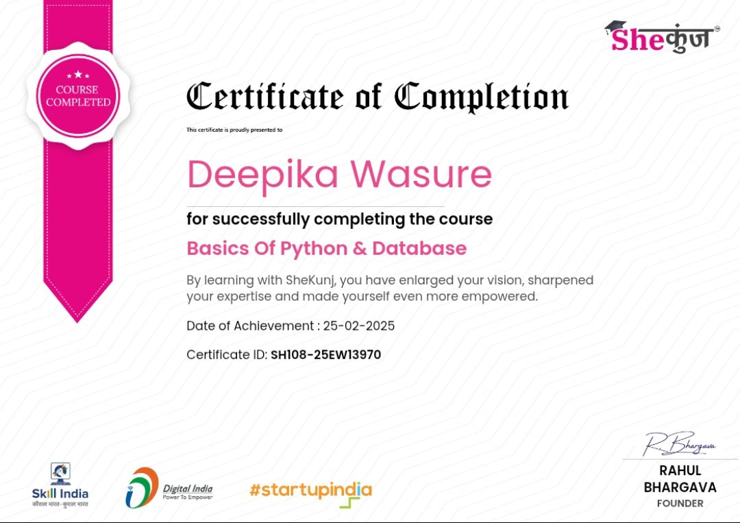 #python #database #skilldevelopment #learning #certification # ... #python #database #skilldevelopment #learning #certification # ...