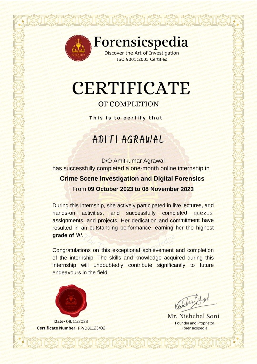 Aditi Agrawal on LinkedIn: #internship #onlineinternship #forensicspedia Aditi Agrawal on LinkedIn: #internship #onlineinternship #forensicspedia
