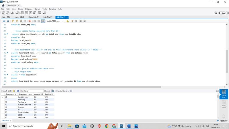 Srushti Parulkar on LinkedIn: #datanalytics #dataaggregation #sql #mysql Srushti Parulkar on LinkedIn: #datanalytics #dataaggregation #sql #mysql