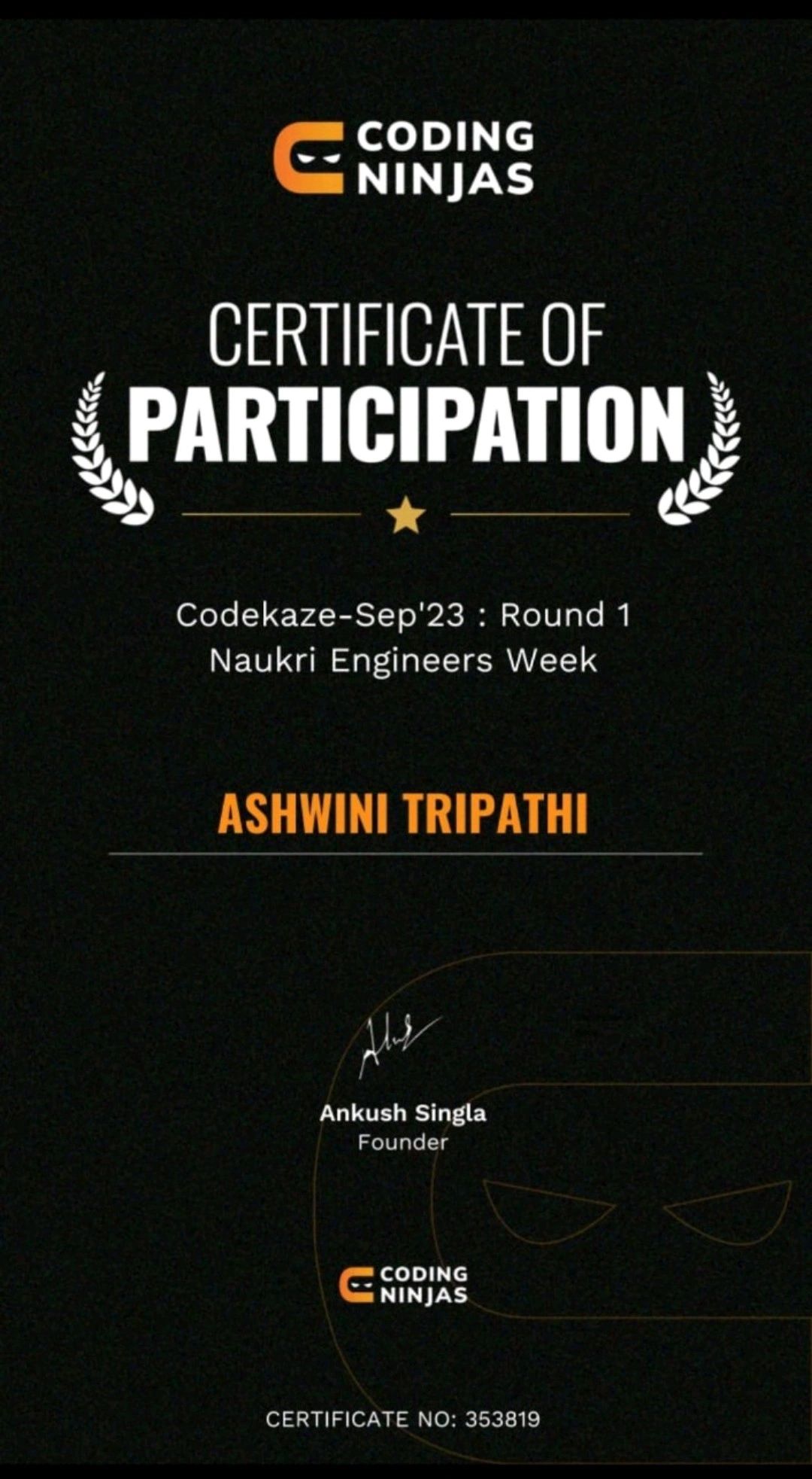 Ashwini Tripathi on LinkedIn: #codekaze #codingninjas Ashwini Tripathi on LinkedIn: #codekaze #codingninjas