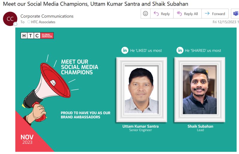 Uttam Kumar Santra on LinkedIn: #htcglobalservices Uttam Kumar Santra on LinkedIn: #htcglobalservices