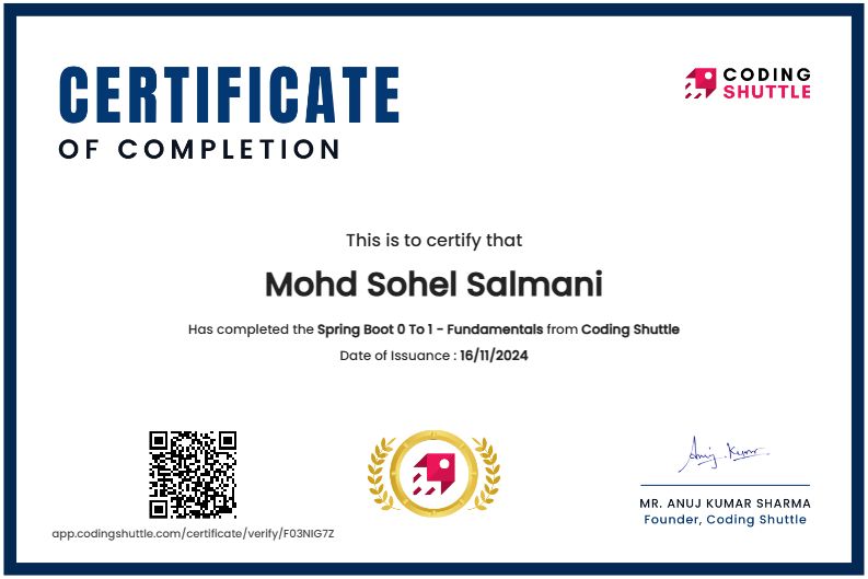 Mohd sohel Salmani on LinkedIn: #springboot #javadevelopment # ... Mohd sohel Salmani on LinkedIn: #springboot #javadevelopment # ...