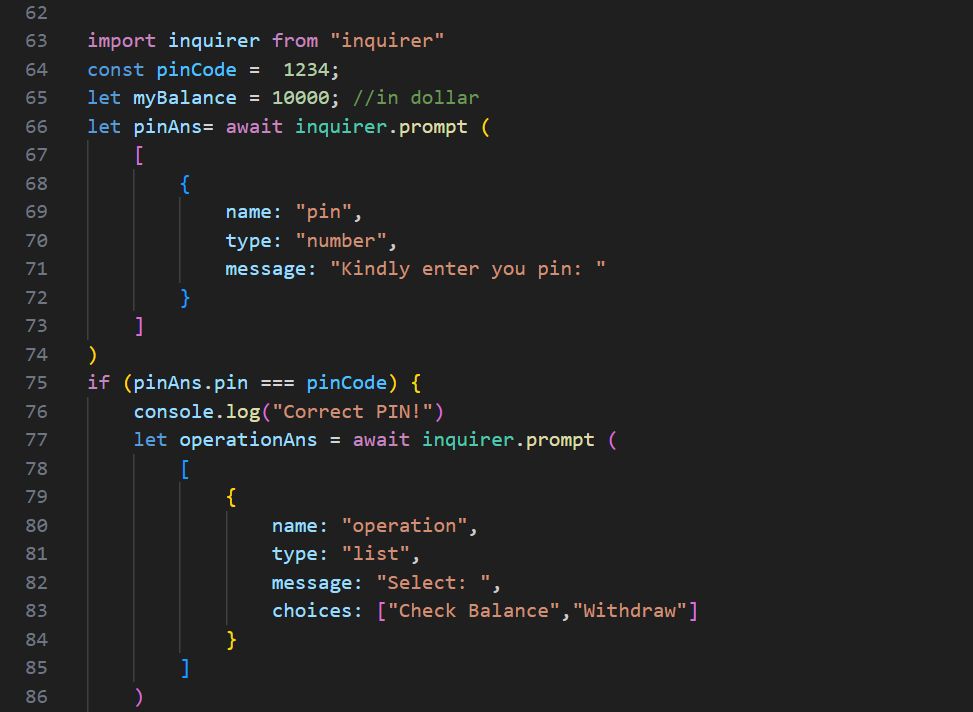 See, I've built an ATM software using TypeScript, JavaScript, Node.js ... See, I've built an ATM software using TypeScript, JavaScript, Node.js ...