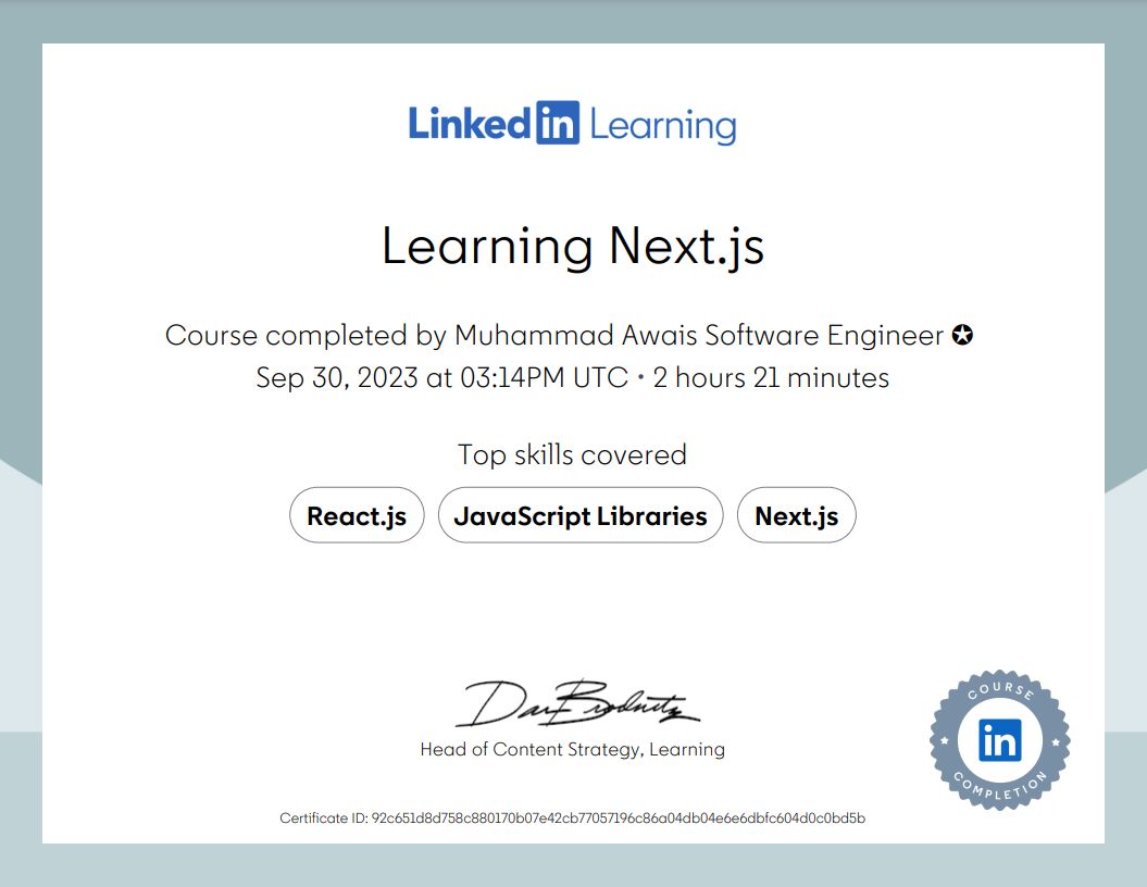 Muhammad Awais on LinkedIn: #nextjs #reactjs #javascriptlibraries # ... Muhammad Awais on LinkedIn: #nextjs #reactjs #javascriptlibraries # ...