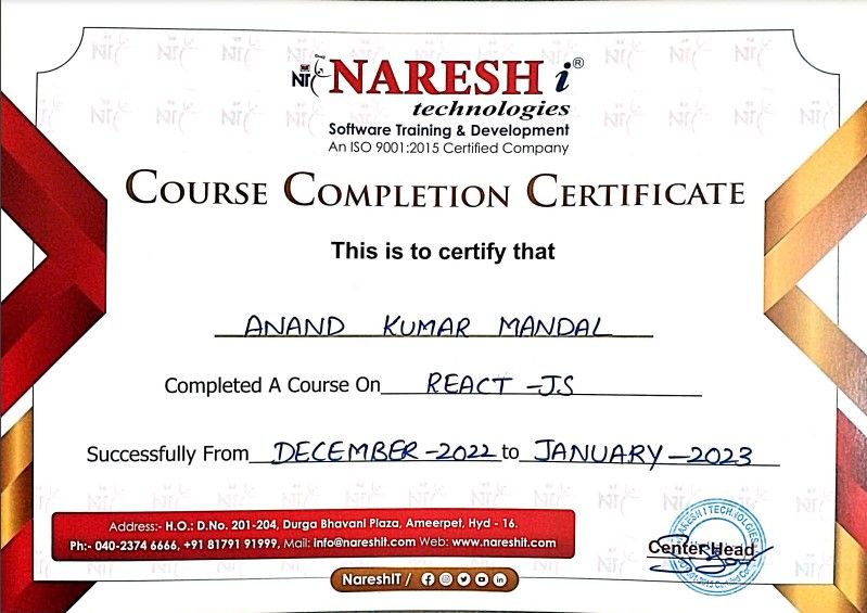 Anand kumar Mandal on LinkedIn: #react #frontenddevelopment #gratitude ... Anand kumar Mandal on LinkedIn: #react #frontenddevelopment #gratitude ...