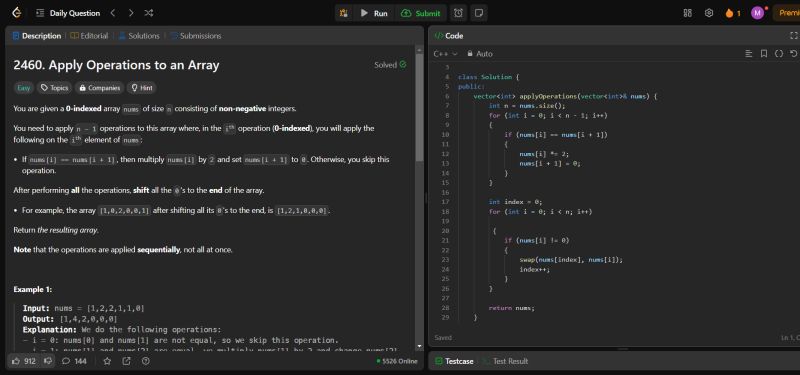#100daysofcode #leetcode #cplusplus #arraymanipulation #problemsolving ... #100daysofcode #leetcode #cplusplus #arraymanipulation #problemsolving ...