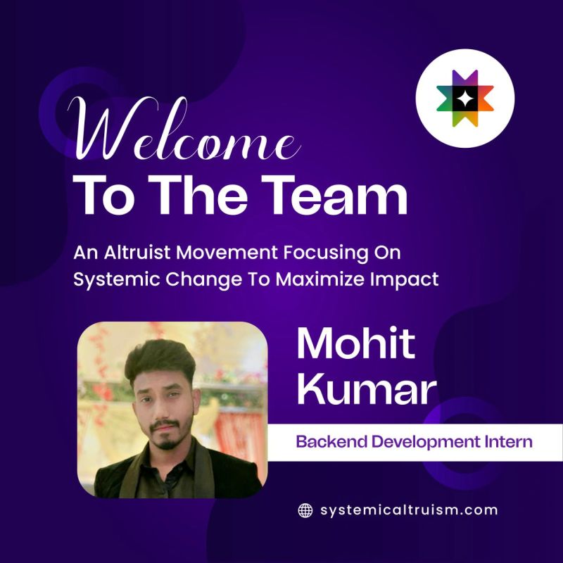 MOHIT KUMAR on LinkedIn: #internshipjourney #systemicaltruism # ... MOHIT KUMAR on LinkedIn: #internshipjourney #systemicaltruism # ...