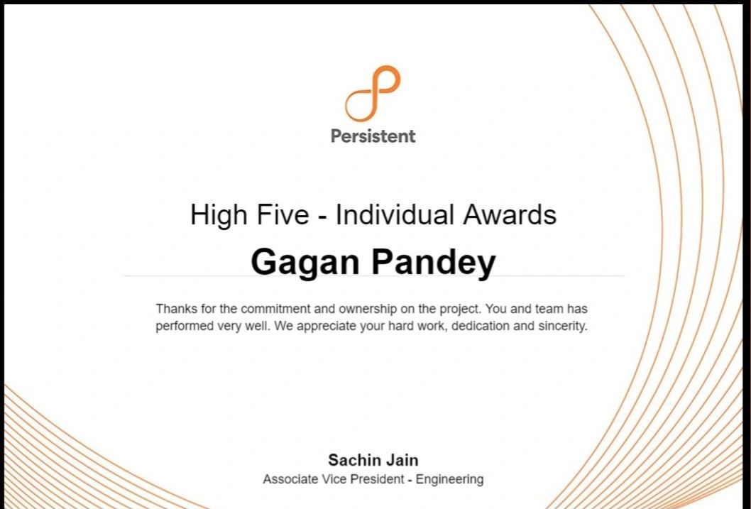 GAGAN PANDEY on LinkedIn: Honoured to receive High Five - Individual ... GAGAN PANDEY on LinkedIn: Honoured to receive High Five - Individual ...