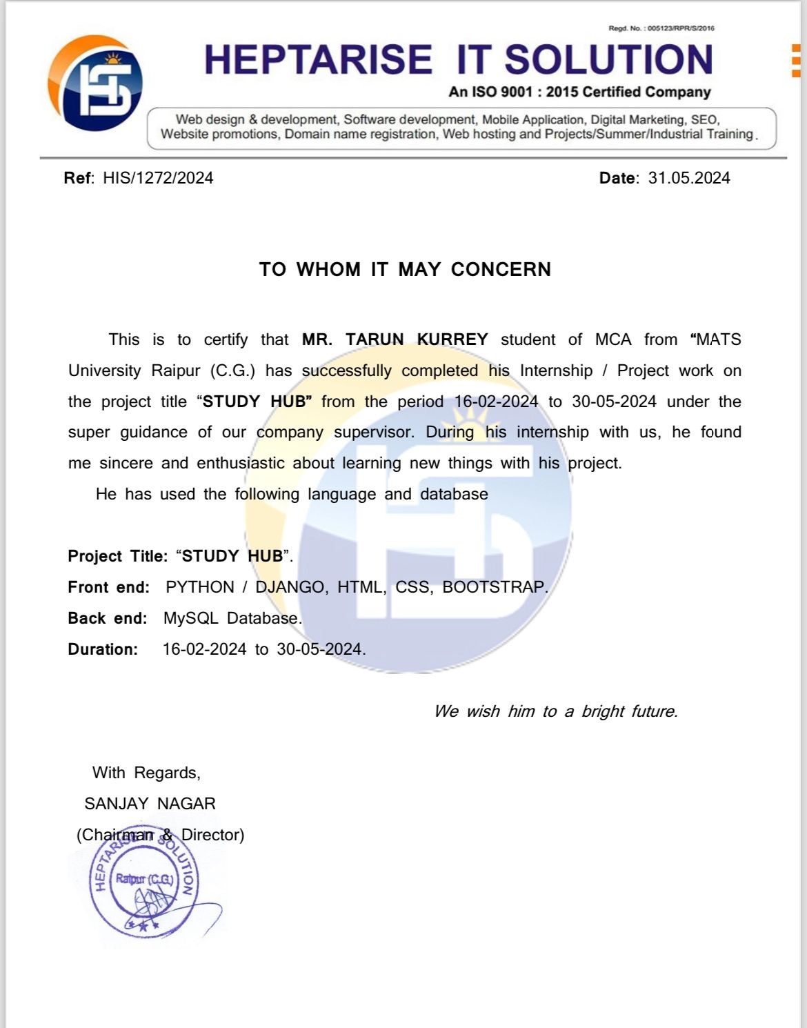 Tarun Kurrey on LinkedIn: My internship completetion certificate. Tarun Kurrey on LinkedIn: My internship completetion certificate.