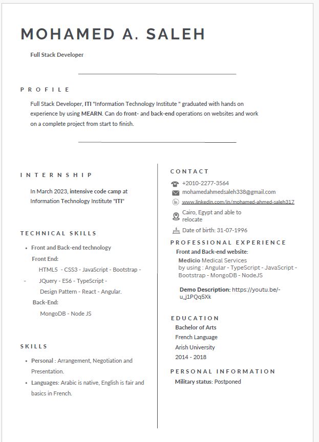 Nabil Hegab on LinkedIn: Fresh Full stack developer using MEARN ... Nabil Hegab on LinkedIn: Fresh Full stack developer using MEARN ...