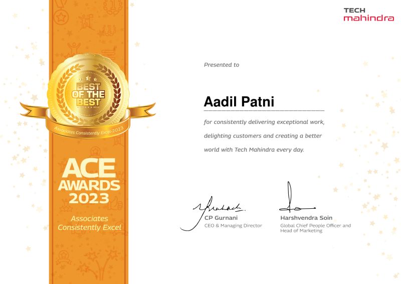 Aadil Patni on LinkedIn: #techmahindra #acer #recognitionawards Aadil Patni on LinkedIn: #techmahindra #acer #recognitionawards